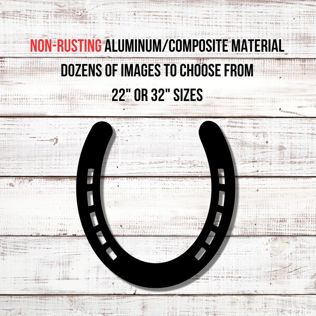 Horse Metal Art, Equine Silhouette Cutouts, Black Aluminum Horse Shoe ...