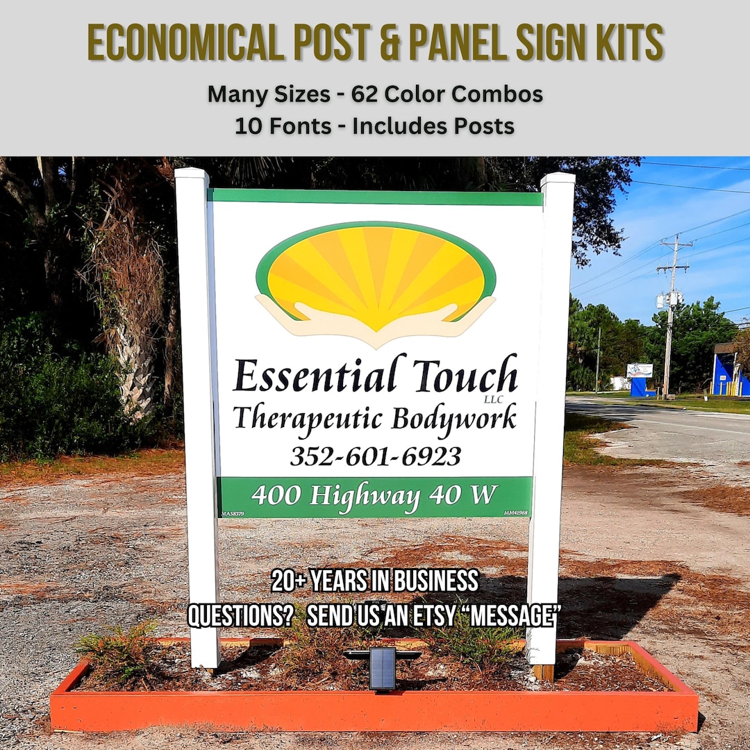 Business Sign Kit: Post & Panel, UV Printed, Non-rusting - Etsy