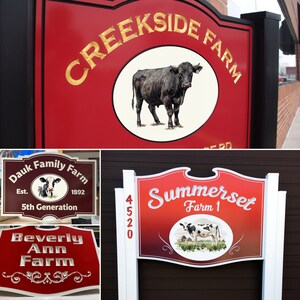 Carved Dairy Cattle Farm Signs, Custom Farm Entrance Sign, Outdoor ...