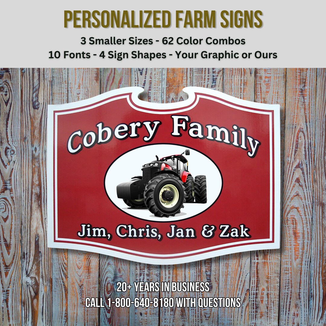NON RUSTING Custom Tractor Farm Sign Outdoor Sign Custom Farm Sign ...