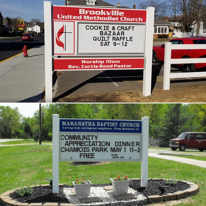 Church Message Board Sign: Outdoor Magnetic Marquee - Weatherproof - Etsy