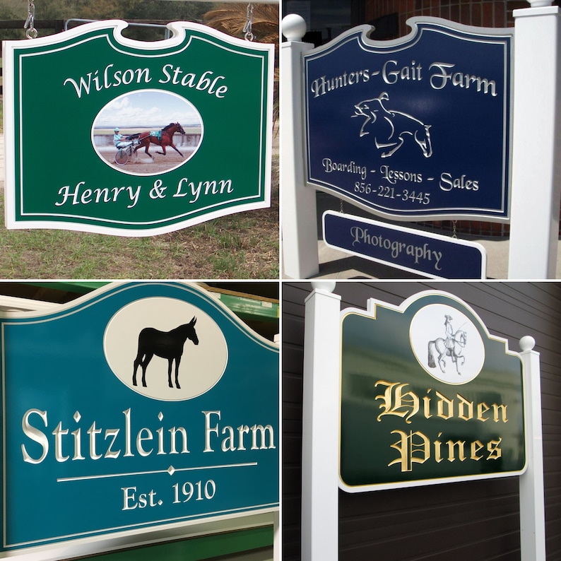 Custom Carved Farm Sign: Personalized Horse Ranch Entrance - Etsy