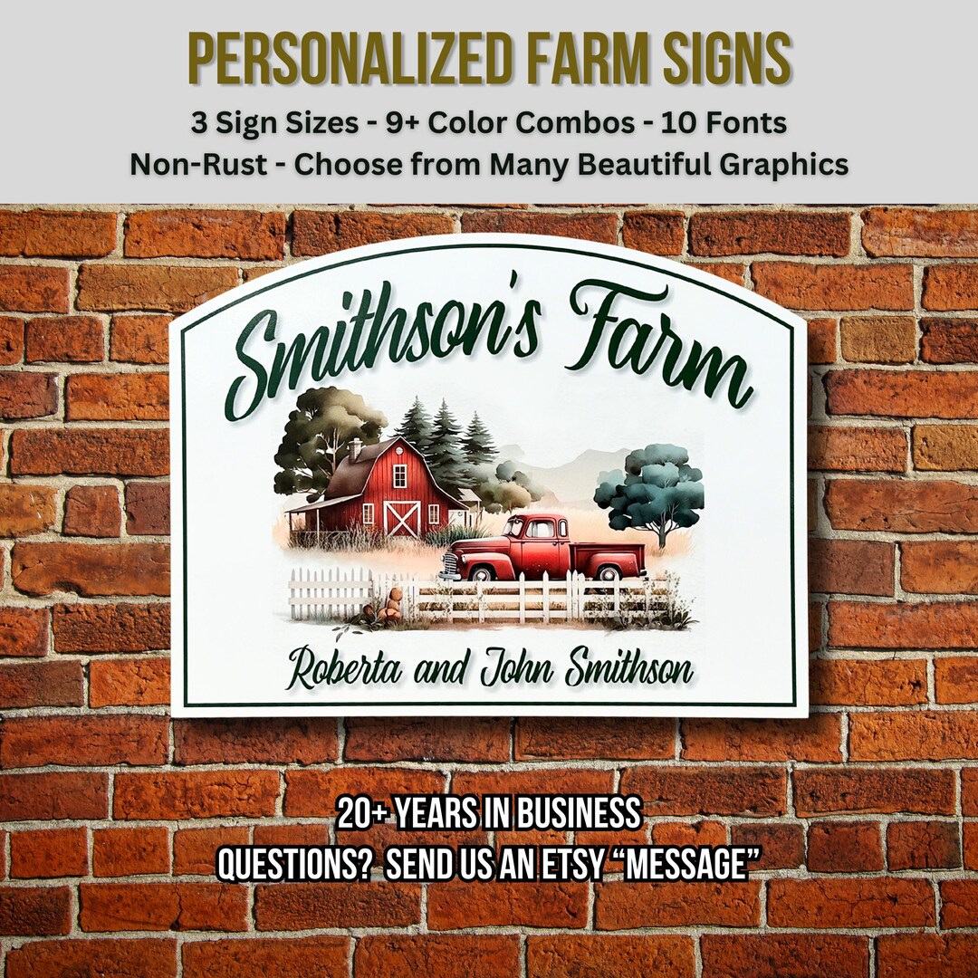 Personalized Farm Sign: Custom Outdoor Business, Barn, Ranch - Etsy