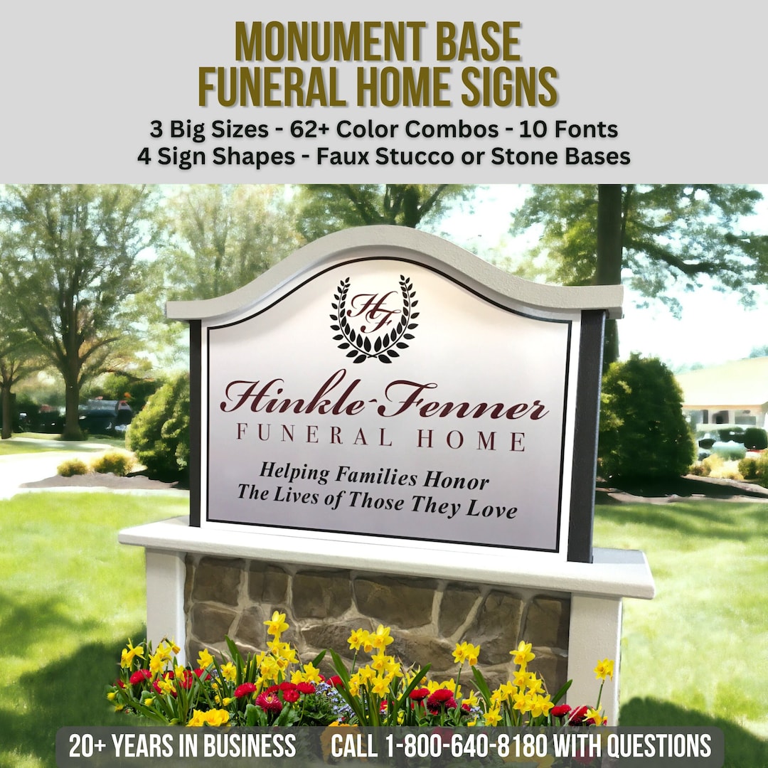 Funeral Home Entrance Sign, Monument Pedestal Base Sign Package ...