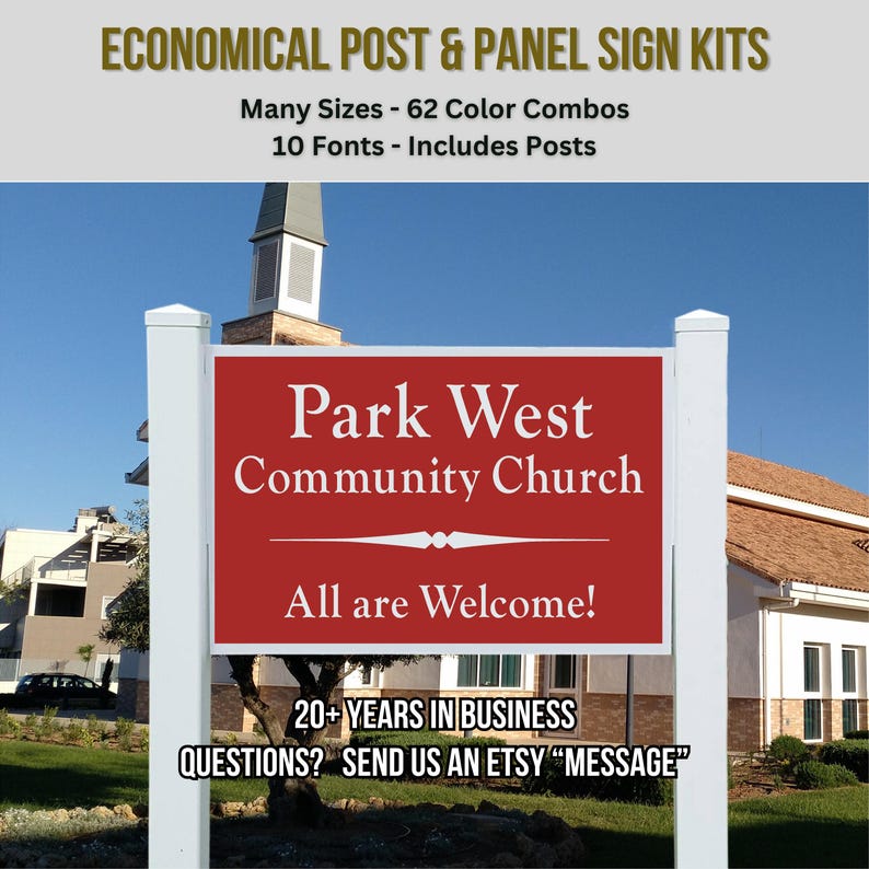 Customizable Church Sign Kit: Non-rusting Outdoor Signage With PVC ...