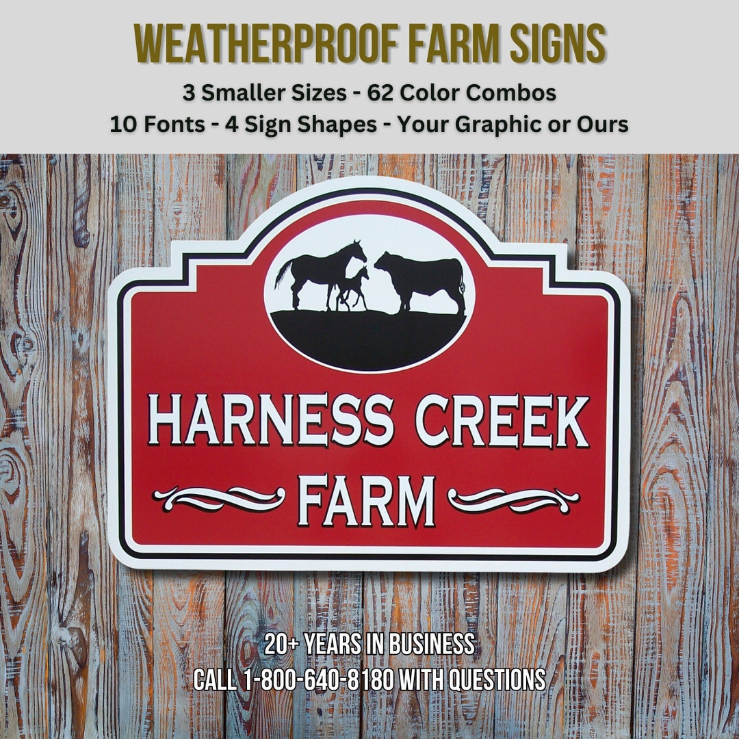 Weatherproof Custom Farm Sign Outdoor Farm Sign Custom Business Sign ...