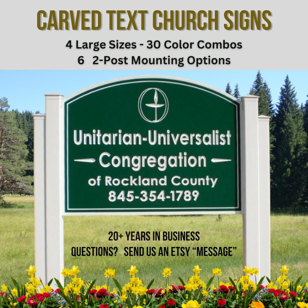 Custom Carved Outdoor Church Sign: Weatherproof PVC, Personalized Text ...