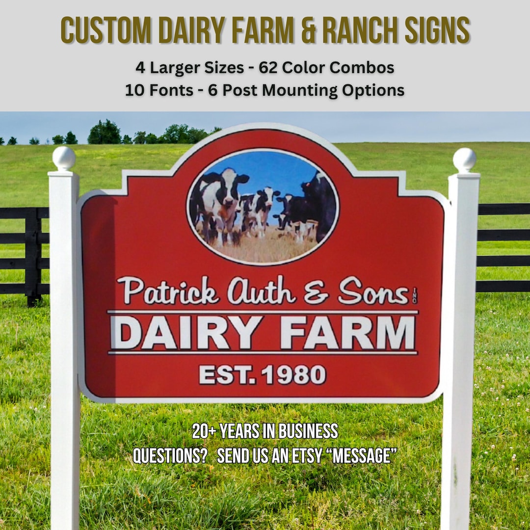 Custom Farm Sign Non Rusting PVC Sign Dairy Farm Sign Outdoor Business ...