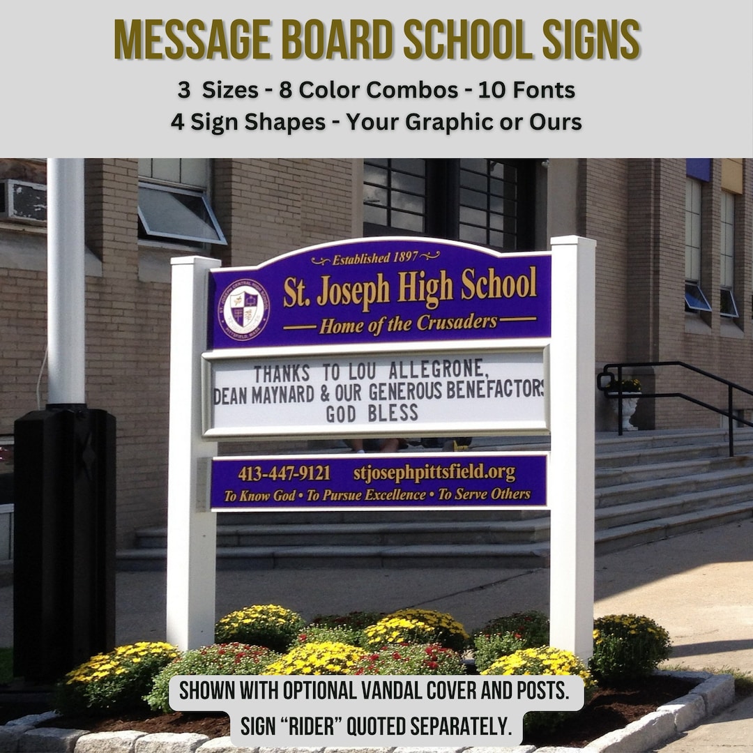 Large School Message Board Signs, Custom Outdoor School Welcome Signs ...