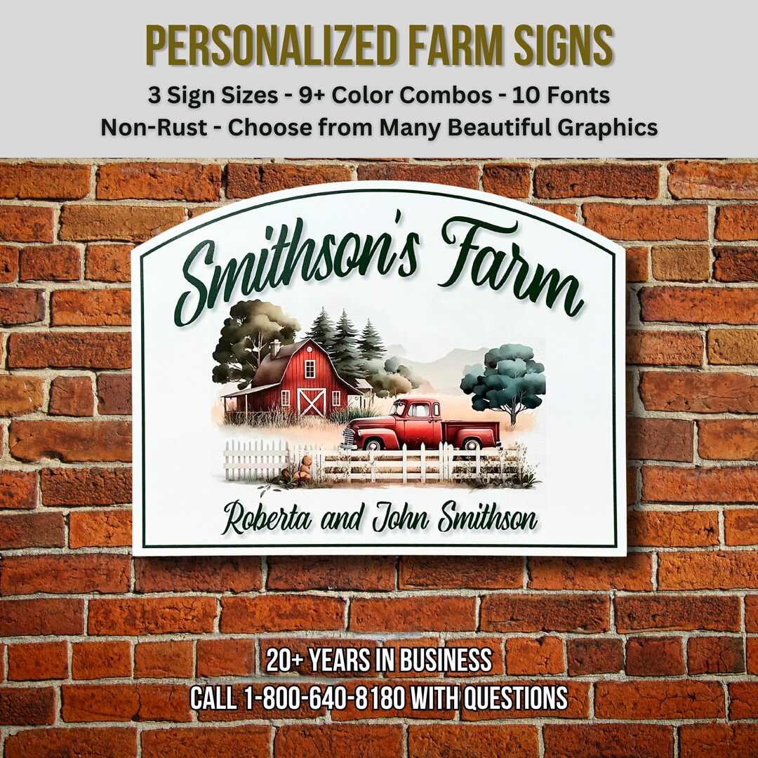 Personalized Farm Signs for Business, Outdoor Farm Signs, Custom Vinyl ...