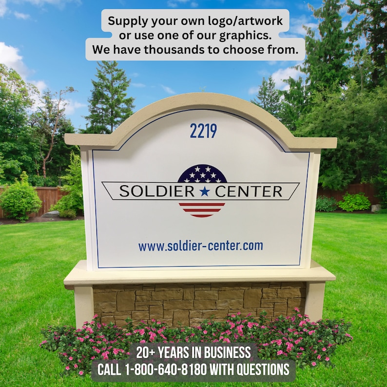 Monument Pedestal Sign: Custom Entrance Signage, Business or Community ...