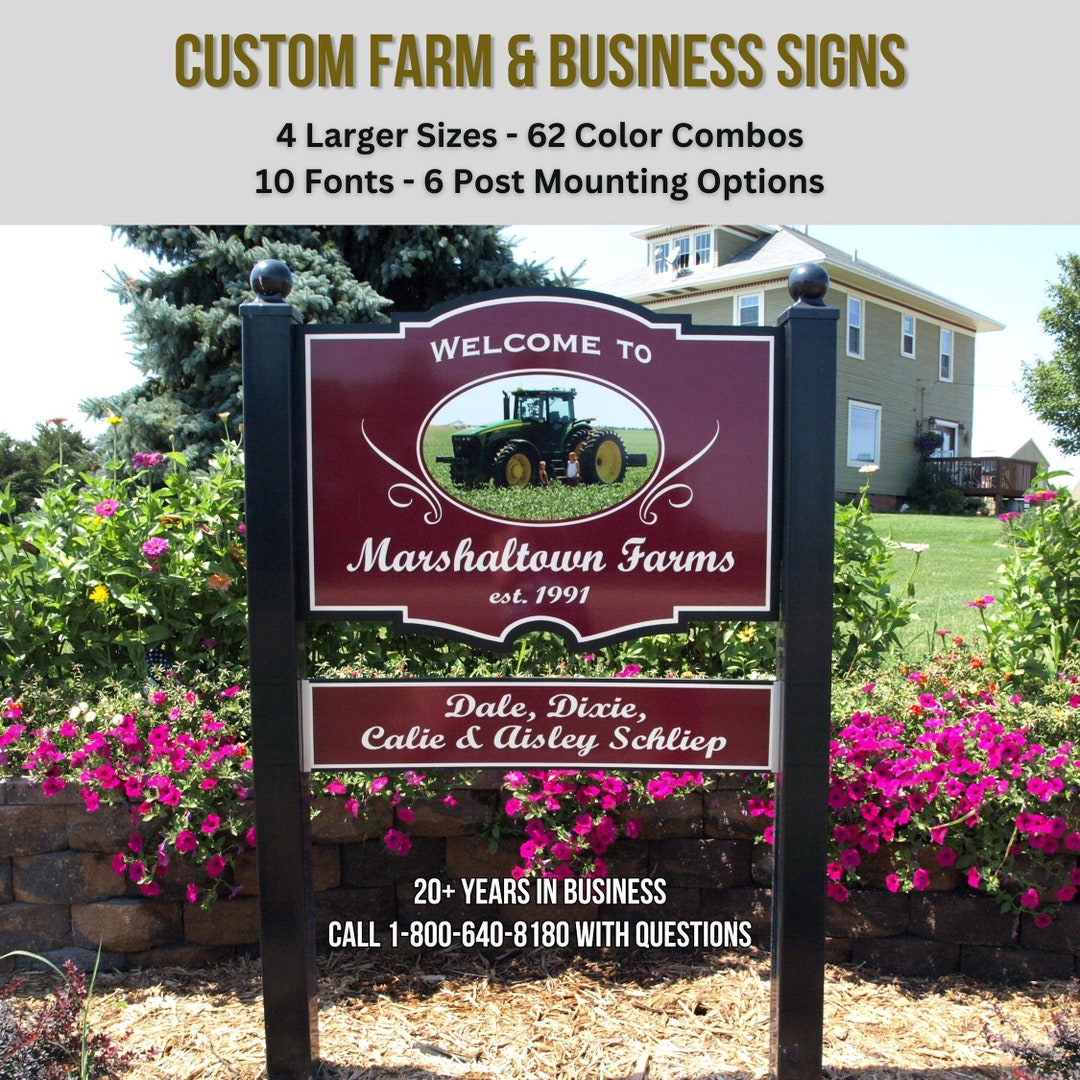 Personalized Farm Signs, Outdoor Signs, Community Entrance, Exterior ...