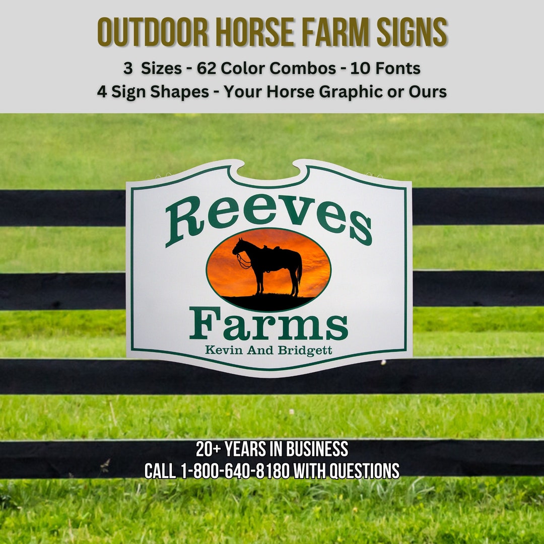Outdoor Horse Farm Signs, Durable Weatherproof Signs for Business ...