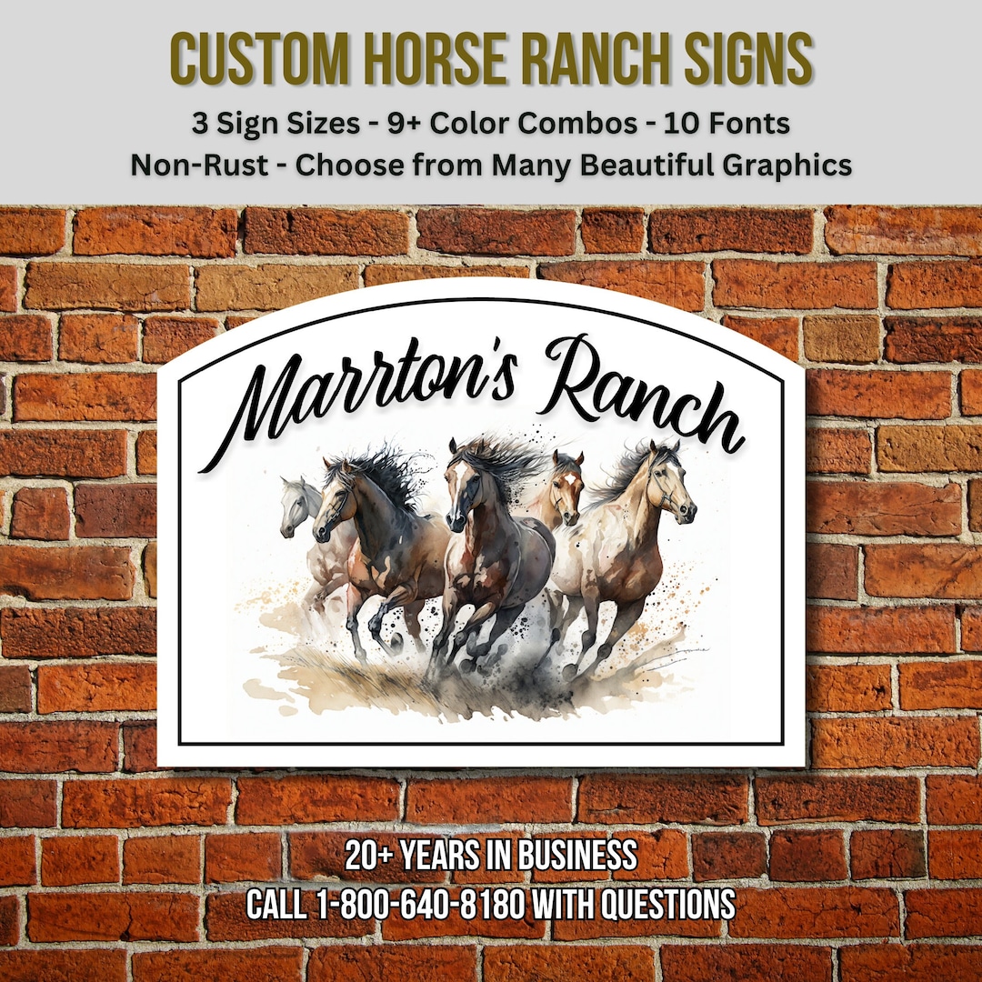Custom Ranch Signs Personalized Outdoor Signs Horse Farm Sign Outdoor ...