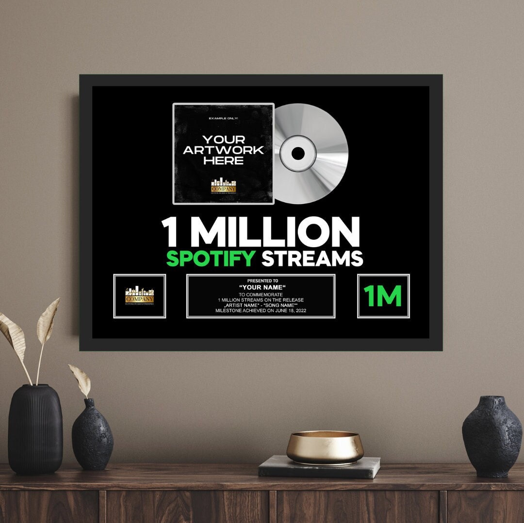 Custom Spotify Award Plaque Trophy Design: Ready to Print File for ...