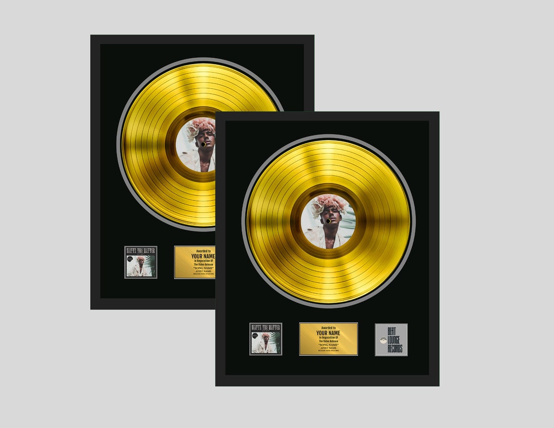 Vinyl Record Award Plaque Custom Design Print Framed in 40 X 50 Cm ...