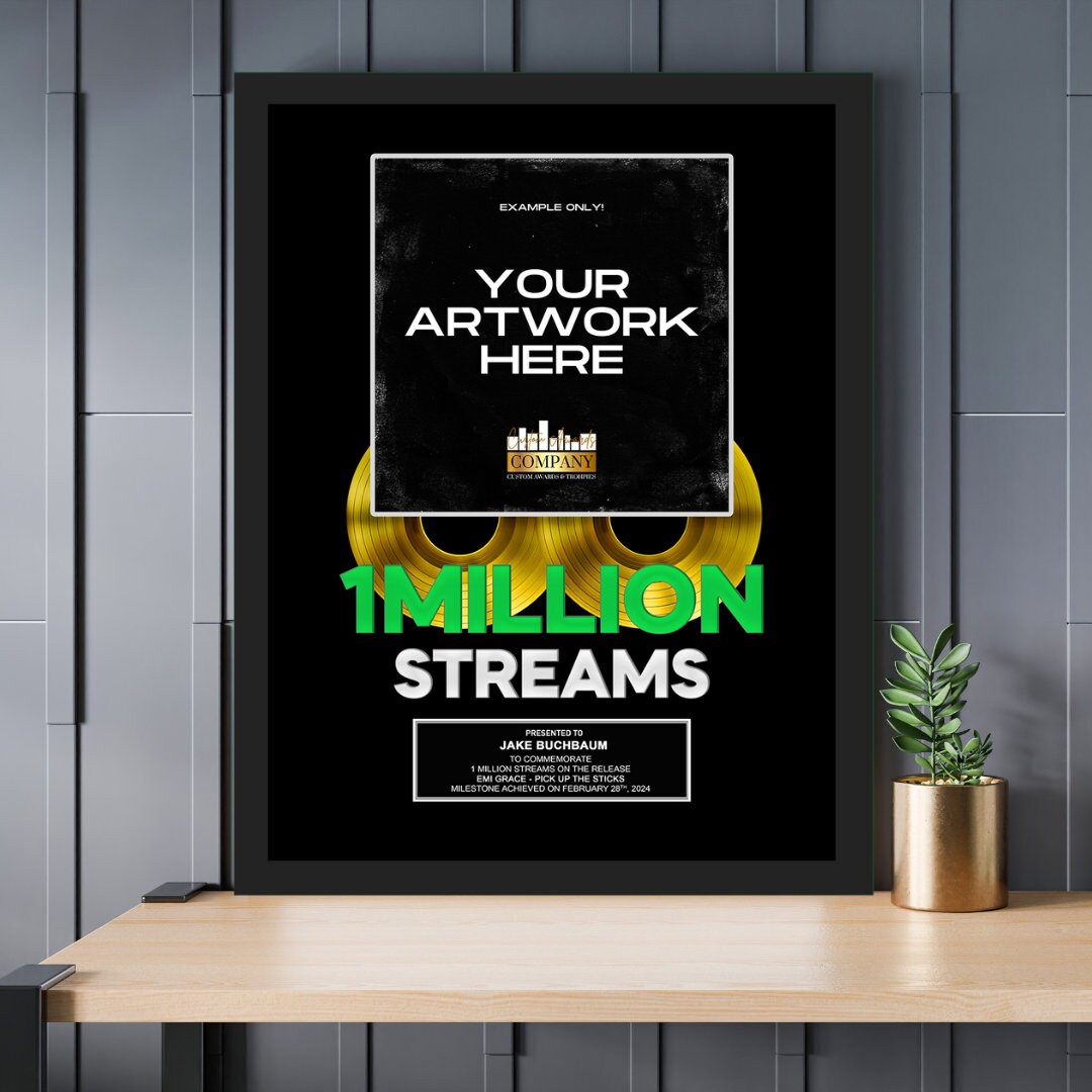 MUSIC STREAMING AWARD, Custom Vinyl Record, Award, Vinyl Record Plaque ...