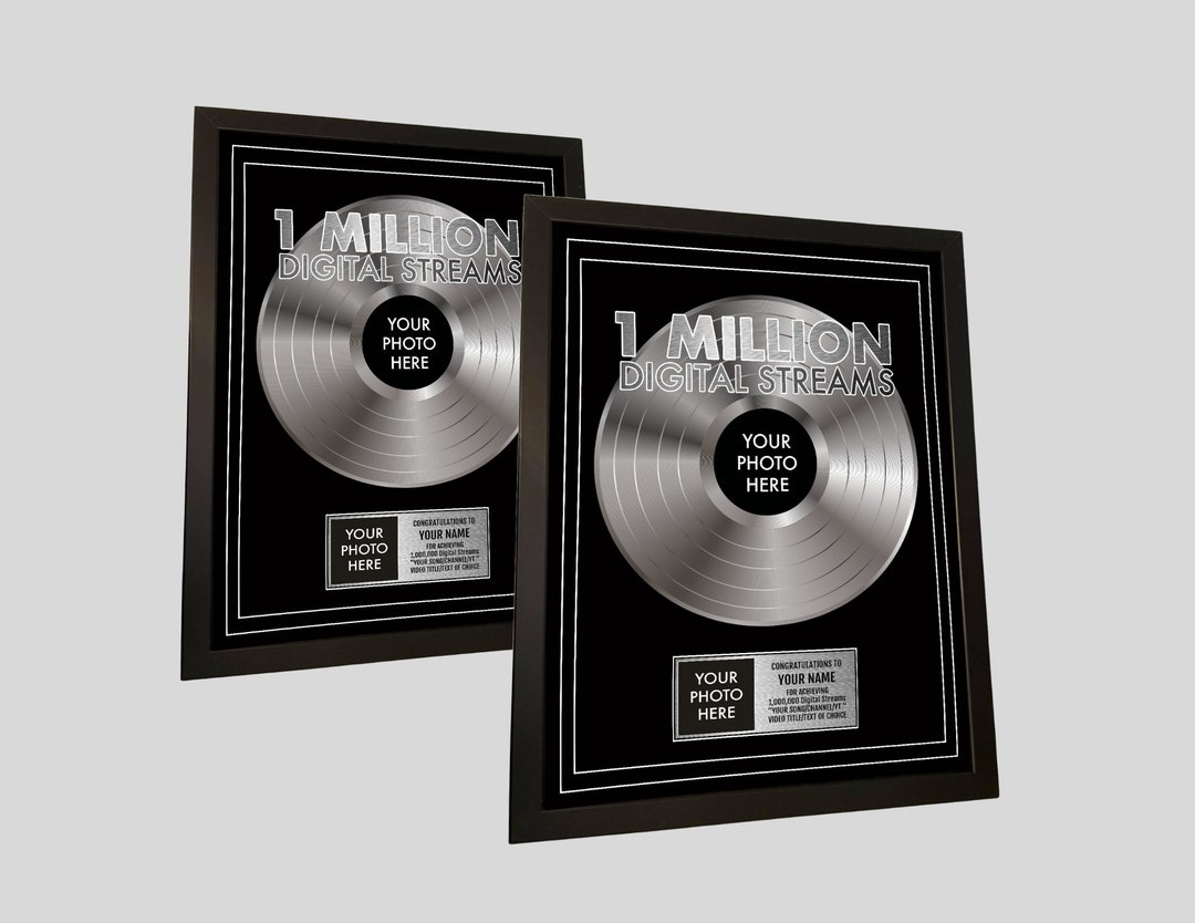 MUSIC STREAMING AWARD, Custom Vinyl Record, Award, Vinyl Record Plaque ...