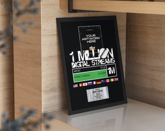 MUSIC STREAMING AWARD, Custom Vinyl Record, Award, Vinyl Record Plaque ...
