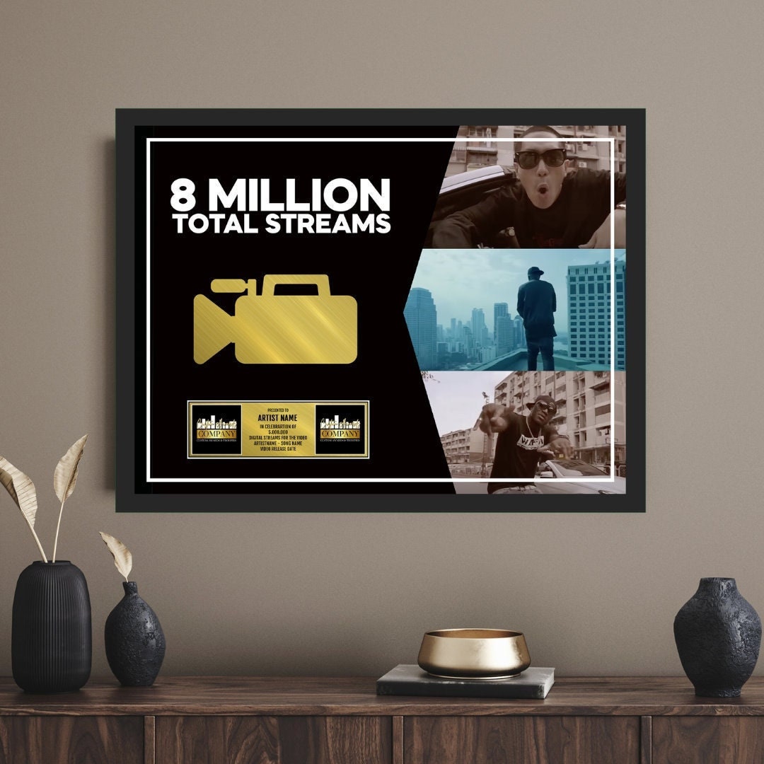 Music Video Streaming Award Custom Vinyl Record, Vinyl Record Plaque ...