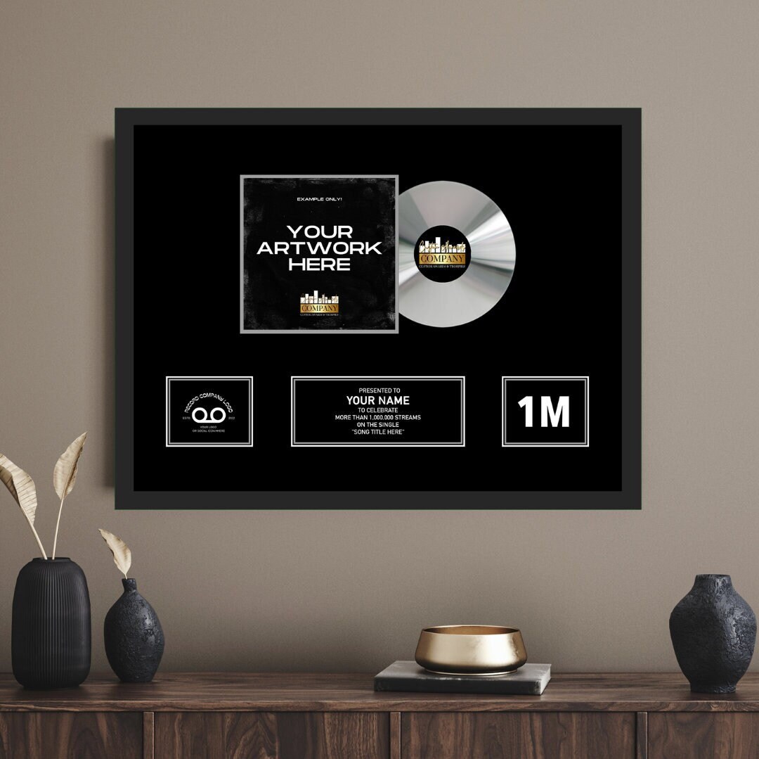 MUSIC STREAMING AWARD, Custom Vinyl Record, Award, Vinyl Record Plaque ...