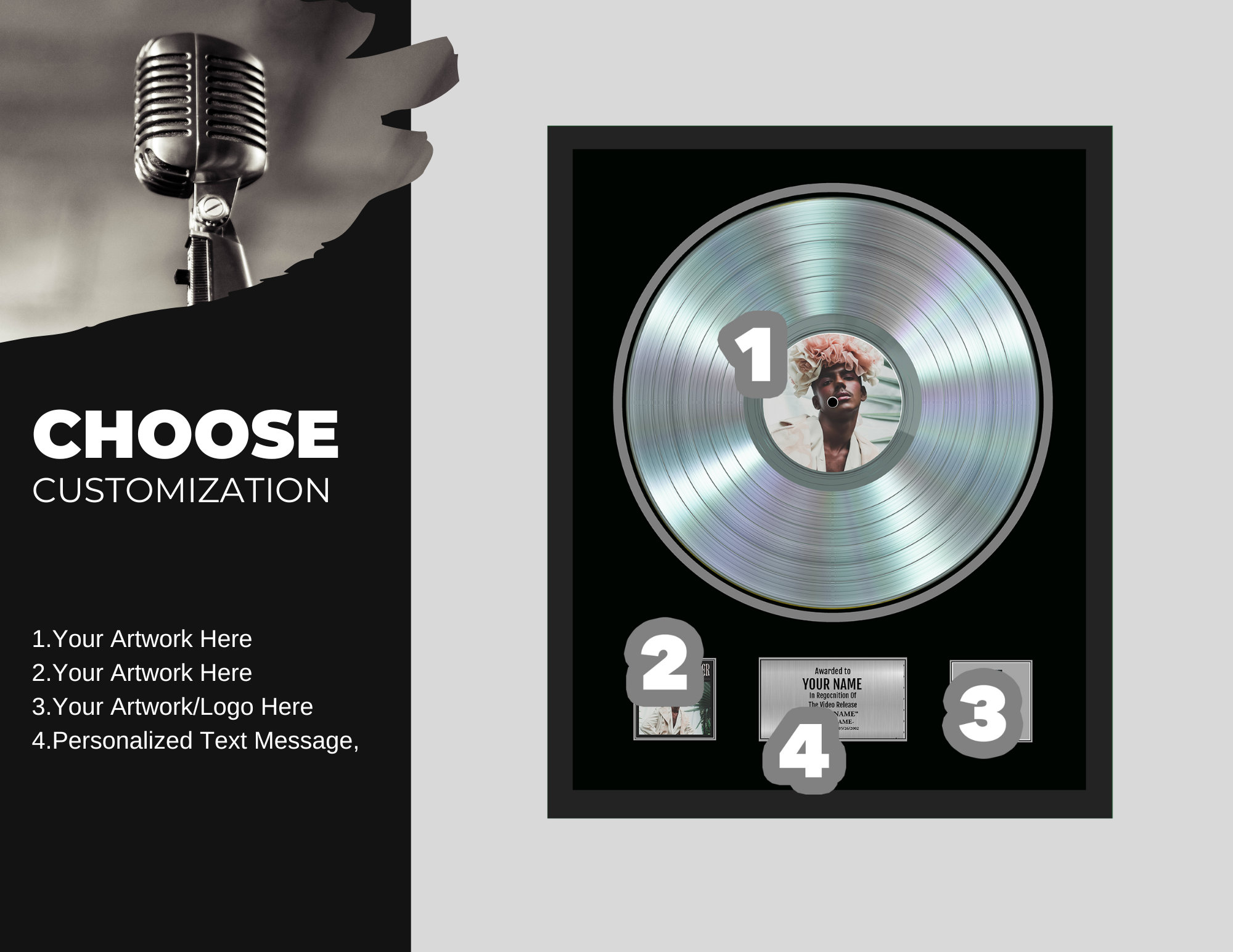MUSIC STREAMING AWARD, Custom Vinyl Record, Award, Vinyl Record Plaque ...