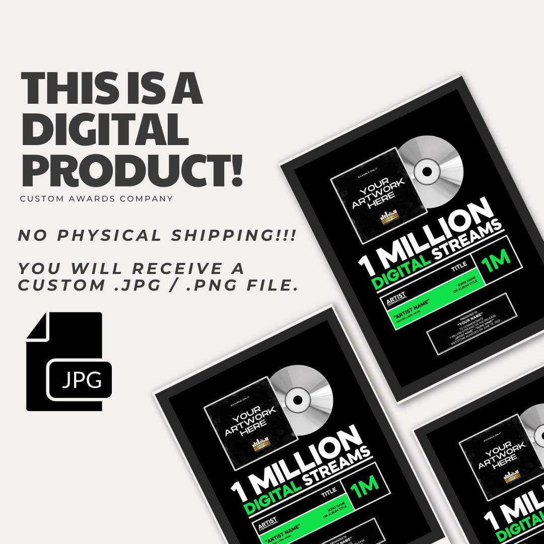Spotify Streaming Award Plaque | Custom Music Awards | Personalized ...