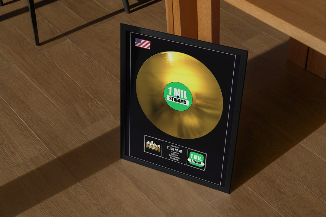 MUSIC STREAMING AWARD, Custom Vinyl Record, Award, Vinyl Record Plaque ...