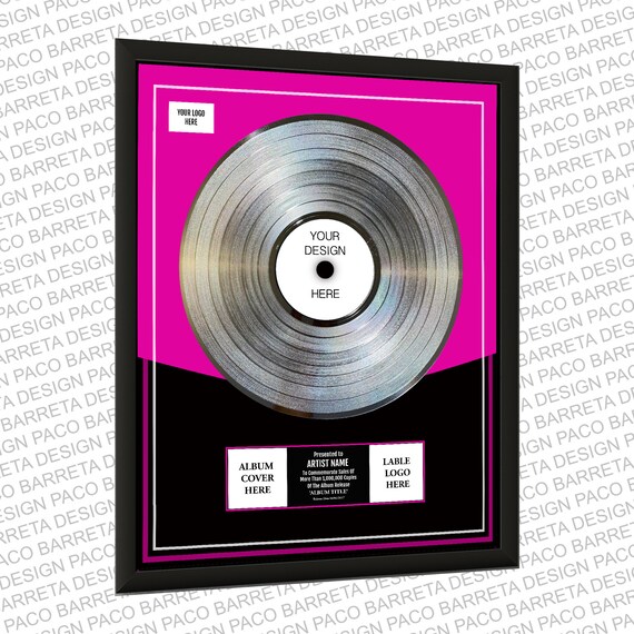 Music Artist Plaque Award With Real Plated Vinyl in Frame | Etsy