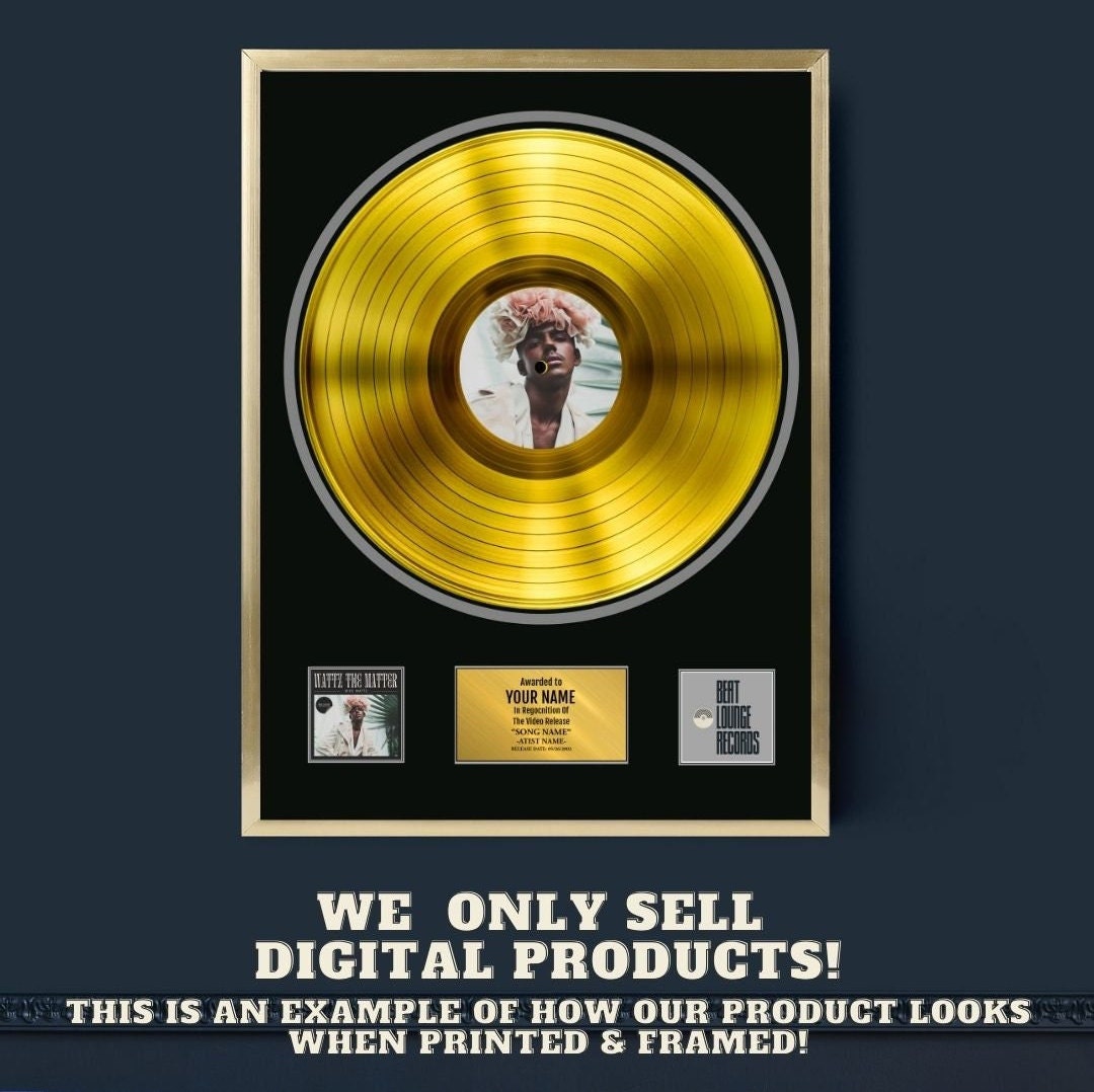 MUSIC STREAMING AWARD, Custom Vinyl Record, Award, Vinyl Record Plaque ...
