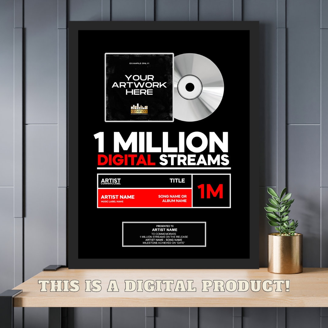 STREAMING AWARD, Custom CD Plaque, Record Award, Vinyl Record Plaque ...