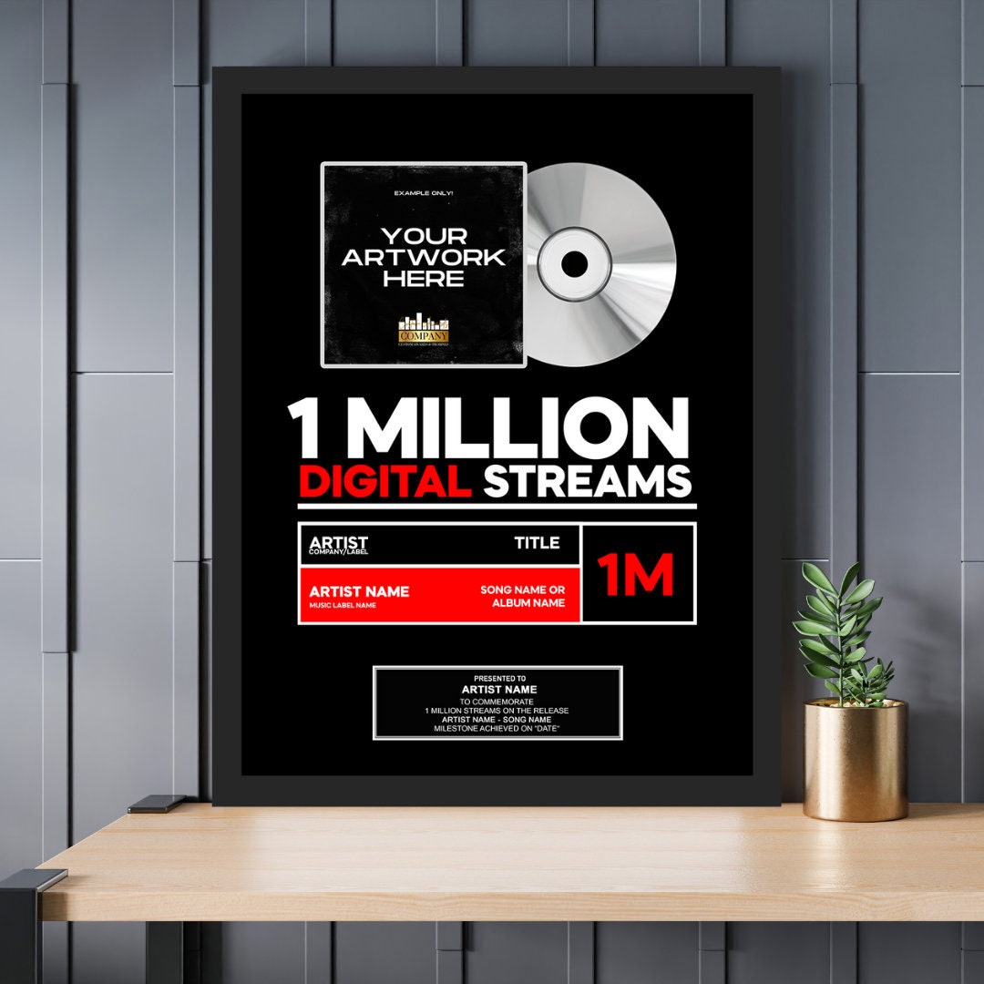 YOUTUBE STREAMING AWARD, Custom Music Gift, Tailored Youtube Trophies ...