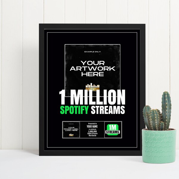 Spotify Streams Plaque - Etsy