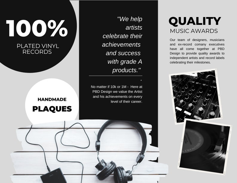 Music Record Award Plaque Custom Design With Silver Plated - Etsy