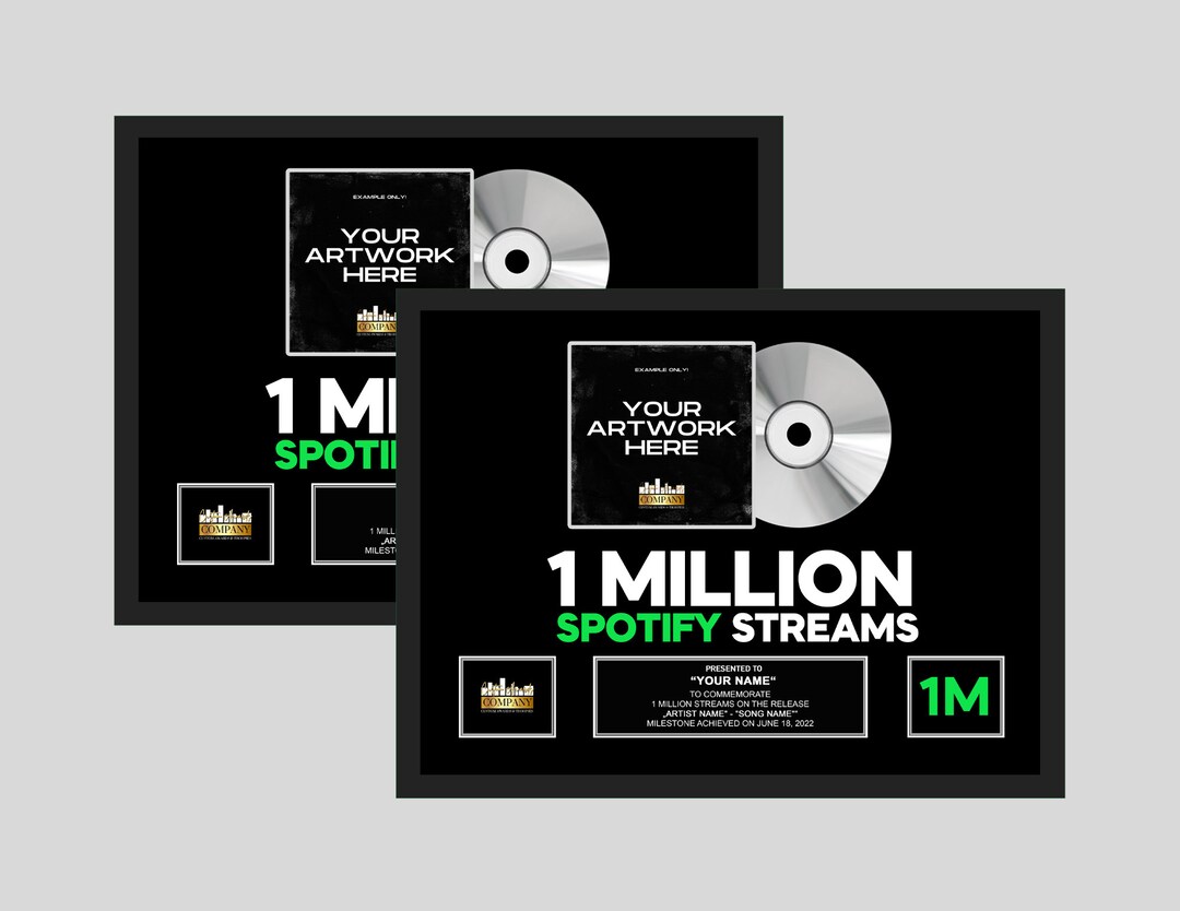 SPOTIFY AWARD Custom Award for Artists Producers Record - Etsy