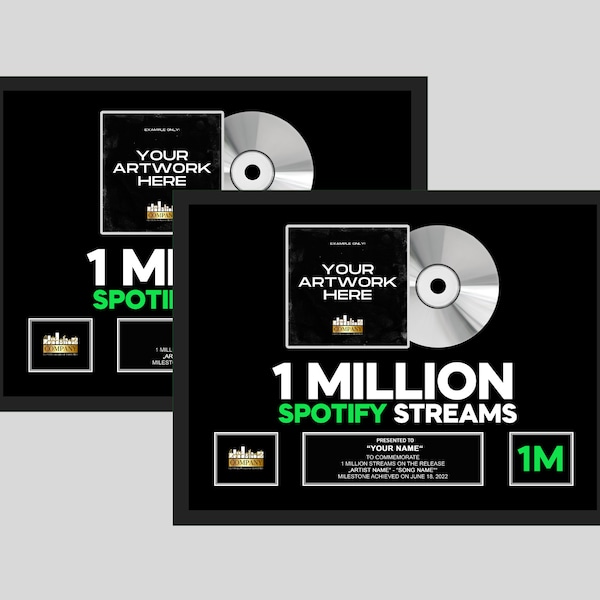 Spotify Streams Plaque - Etsy