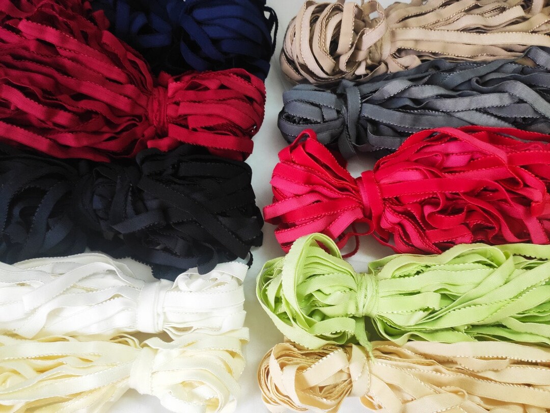 20 Meters Basic Color Picot Elastic Width 1.2cm 10 Colors for Bramaking ...