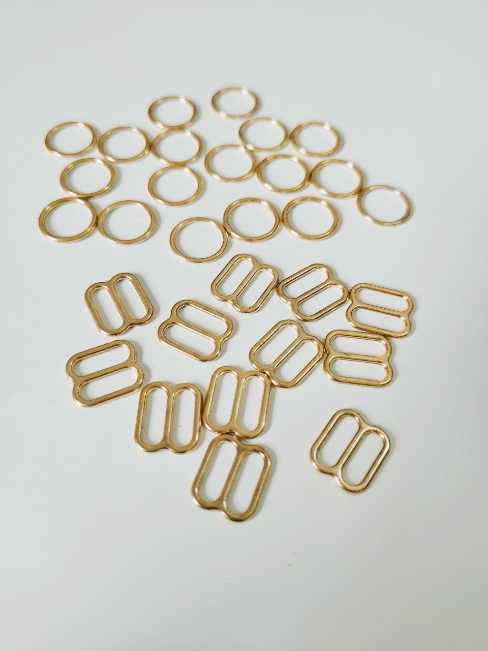 Set of 20 Pairs of Rings and Sliders Gold Colors for | Etsy