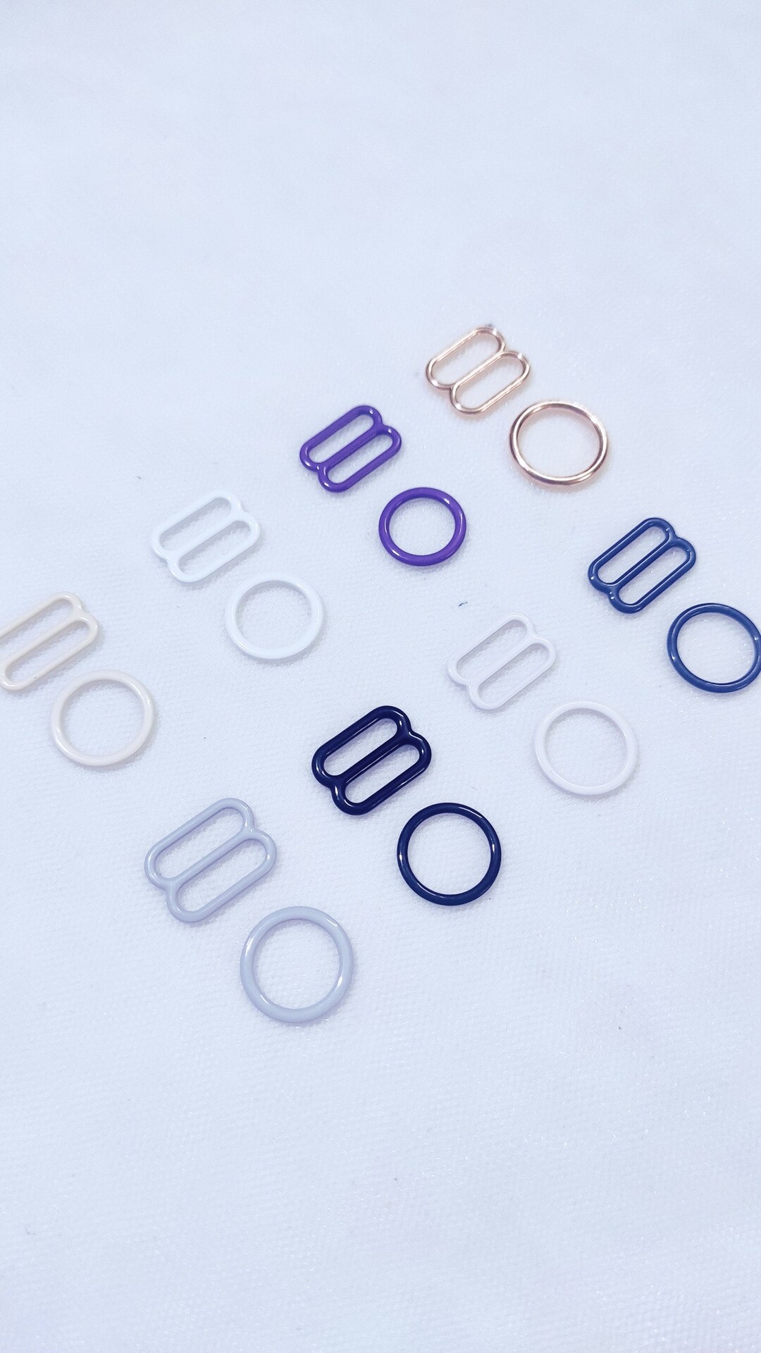 Set of 16 Pairs of Rings and Sliders 8 Basic Colors Size 1.2-1.3cm for ...