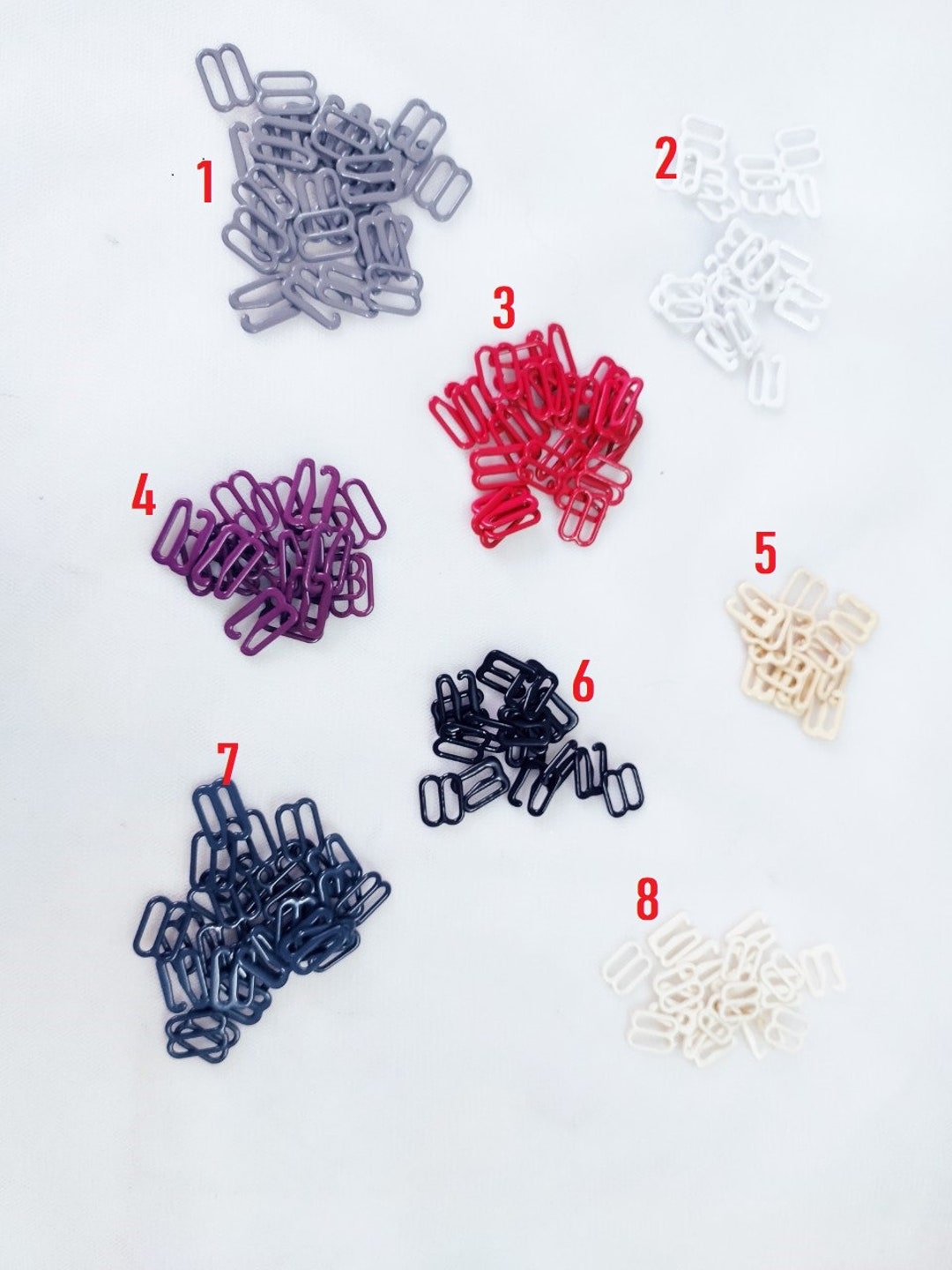 Set of 20 Pairs of Rings and Sliders 8 Basic Colors for Bramaking ...