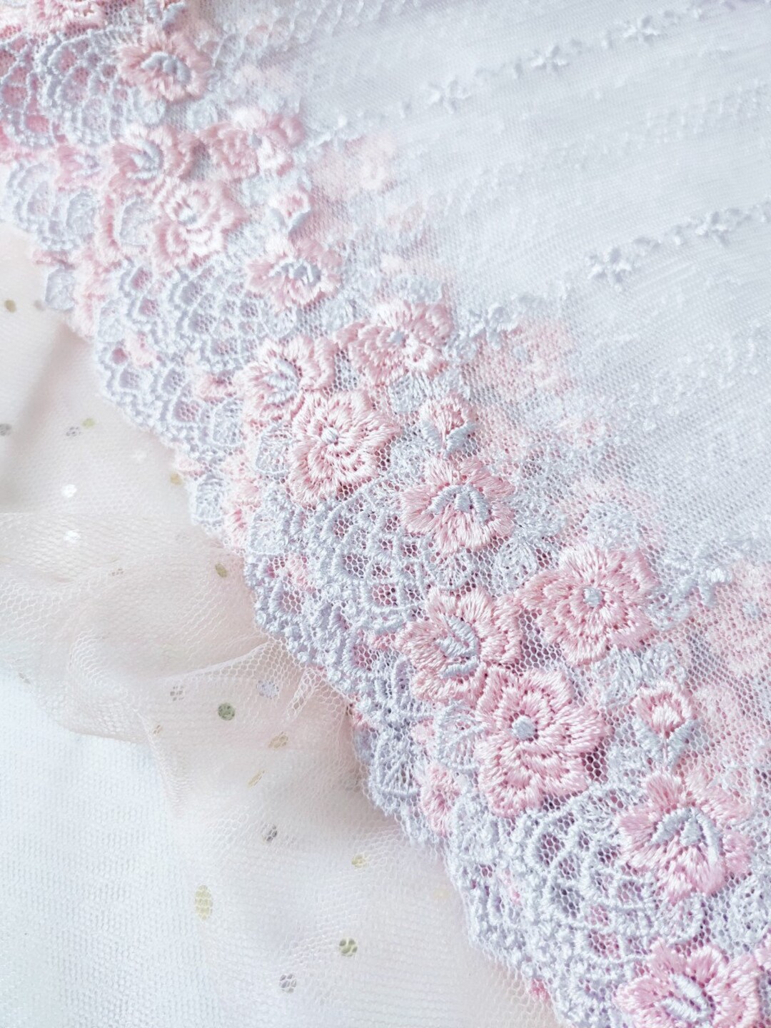 Embroidery Flower White Lace Light Stretch Lace for Bramaking/ Lace Bra ...