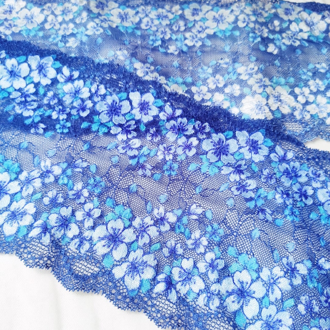 Blue Lace Light Stretch Lace for Bramaking Corset Making/ Lace Bra ...