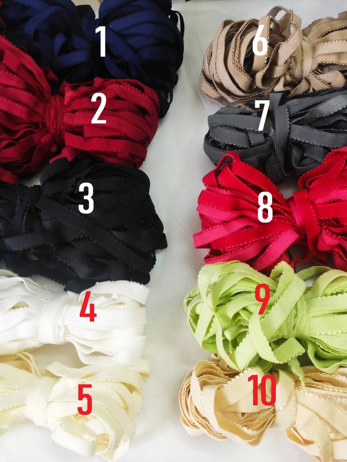 20 Meters Basic Color Picot Elastic Width 1.2cm 10 Colors for | Etsy