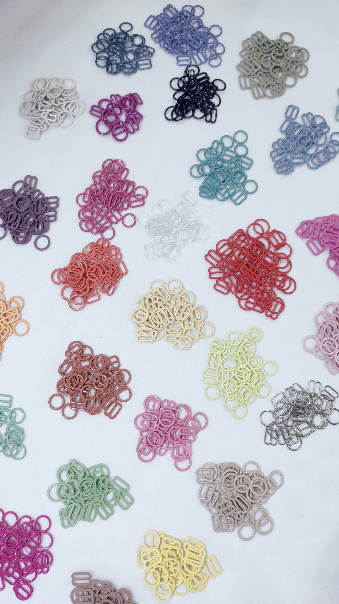 Set of 20 Pairs of Rings and Sliders 8 Basic Colors Size 1.2 Cm for ...