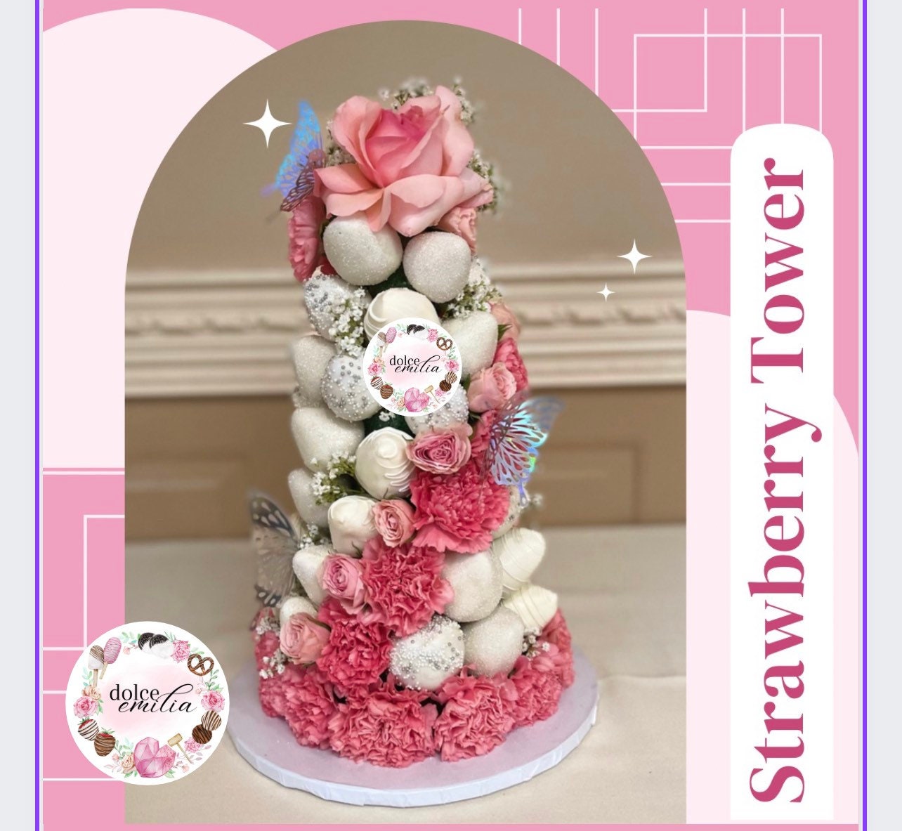 Chocolate Covered Strawberry Tower bridal Shower/baby - Etsy