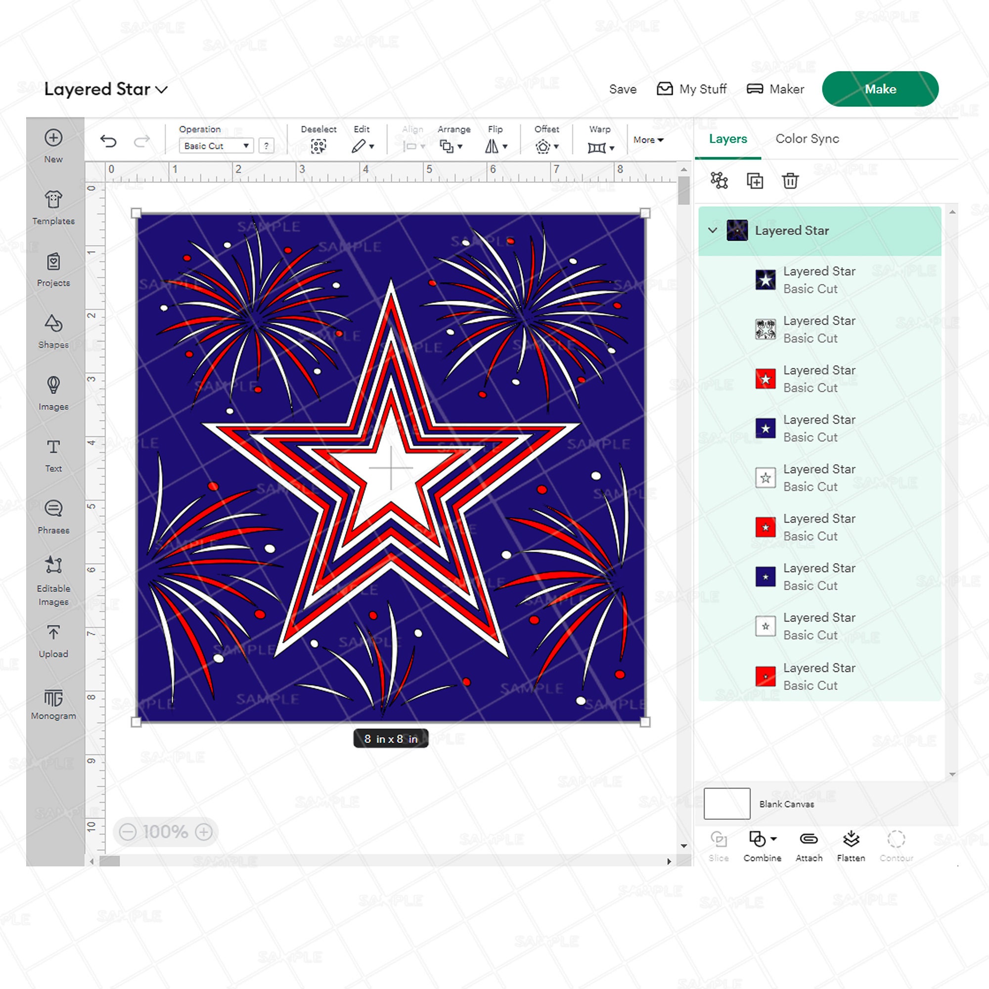 Layered Star SVG-PNG-PDF - Fourth of July - Independence Day - Cricut ...