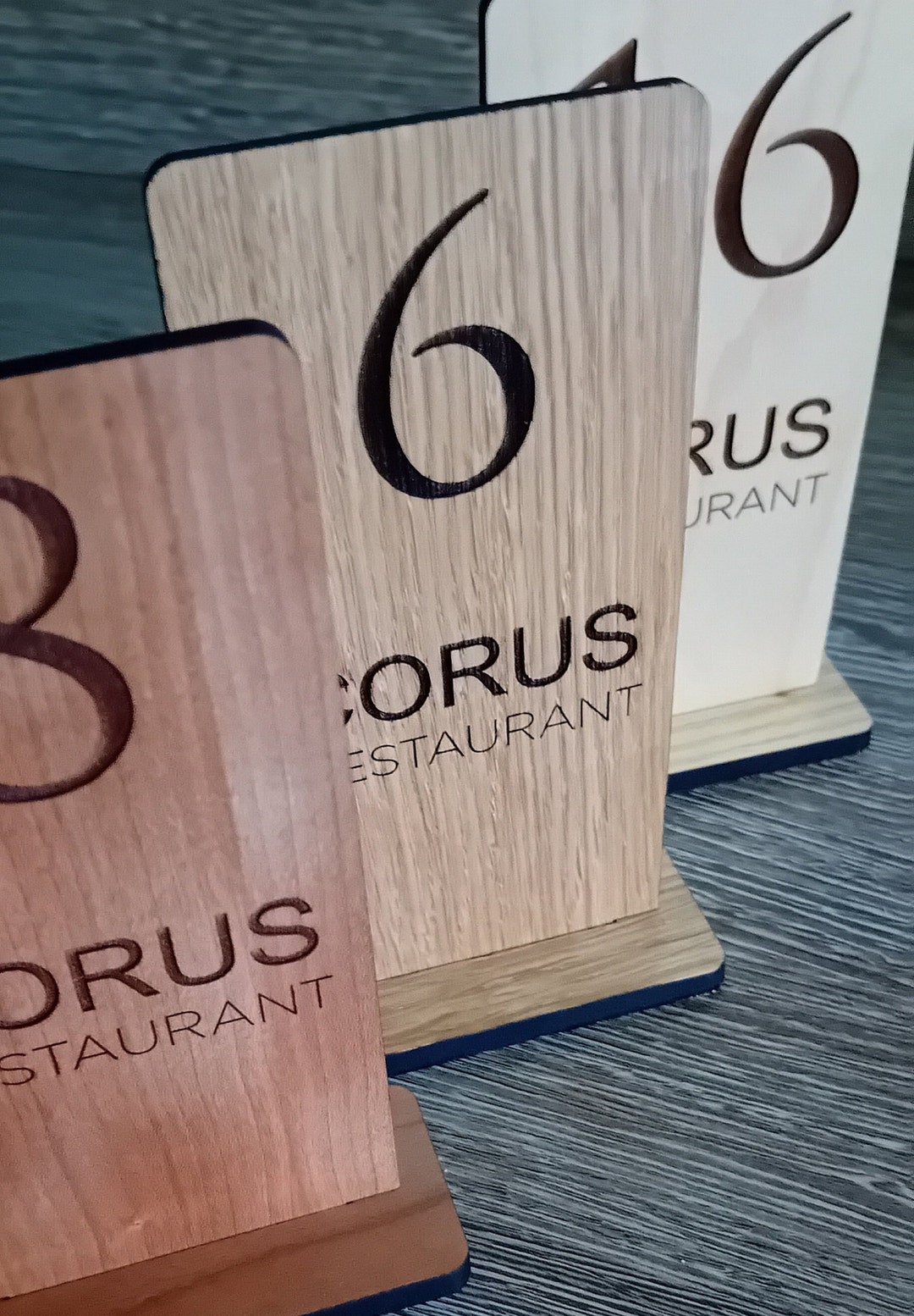 Restaurant Table Numbers With Your Own Logo Engraved Free - Etsy