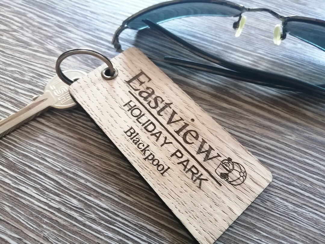 Caravan/holiday Park/log/ Cabin Personalised Key Fob Large Size With ...