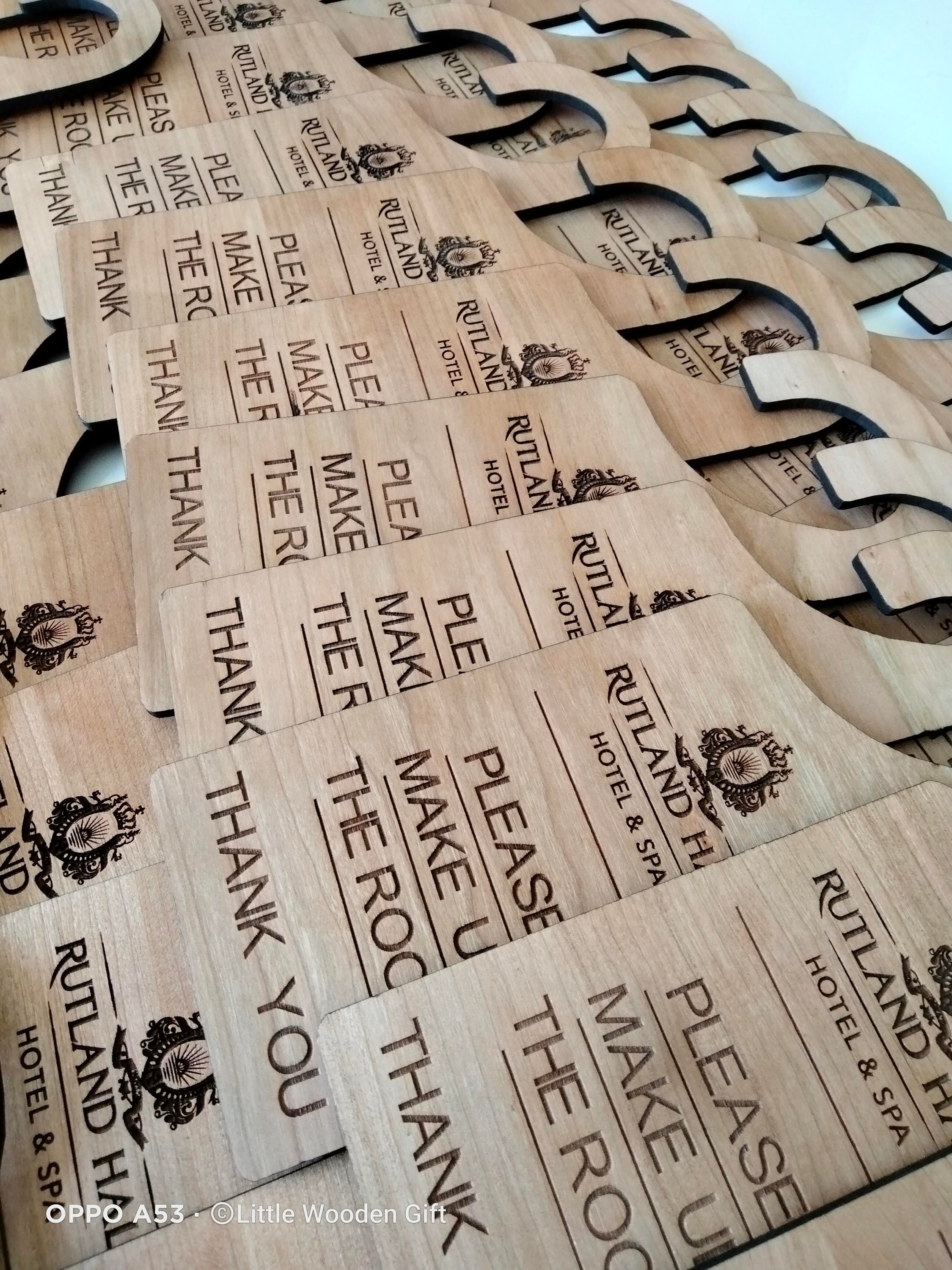 Hotel Door Handle Hangers Personalised With Your Own Logo - DO NOT ...