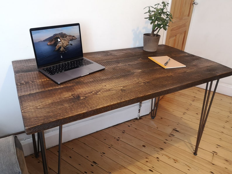 Reclaimed Wood Desk - Hairpin Legs | Solid Wooden Desks | Rustic Home ...